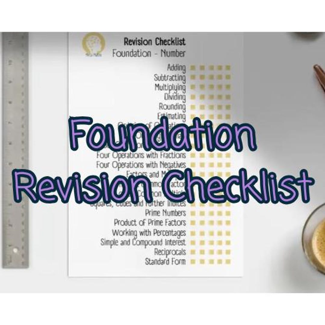 Maths GCSE Revision Checklist - Foundation - Etsy UK