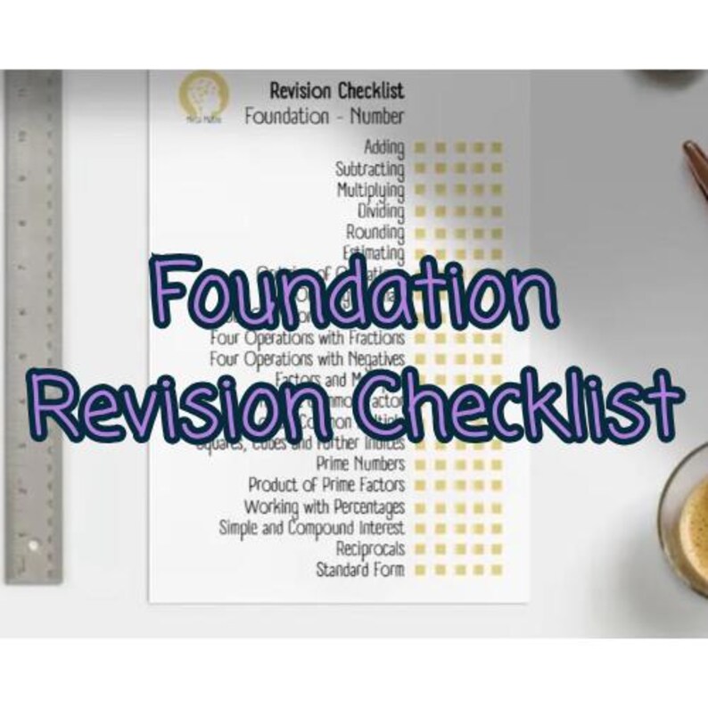 GCSE Maths Foundation Revision Checklist | PDF Download - Etsy