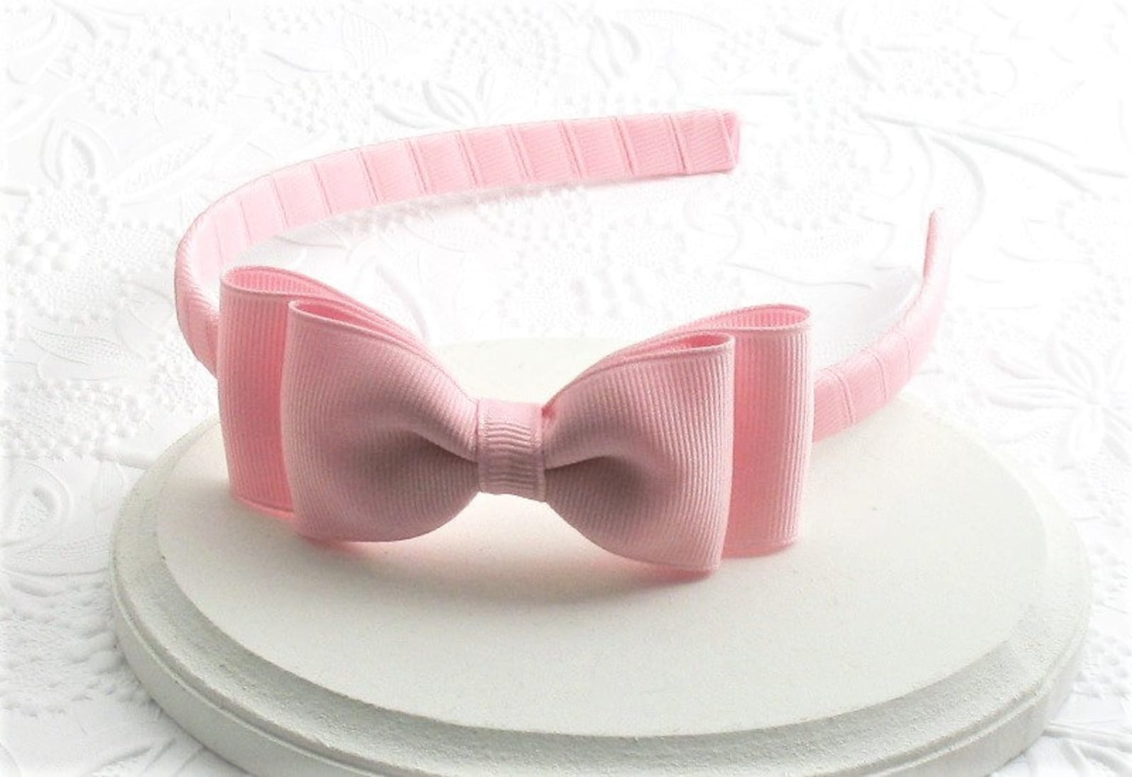 Light Pink Bow Headband Girls Headband Toddler Headband Big | Etsy