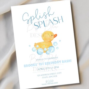 Editable Invitation - Splish Splash Birthday Bash - Etsy