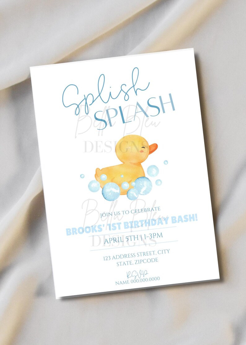 Editable Invitation - Splish Splash Birthday Bash - Etsy