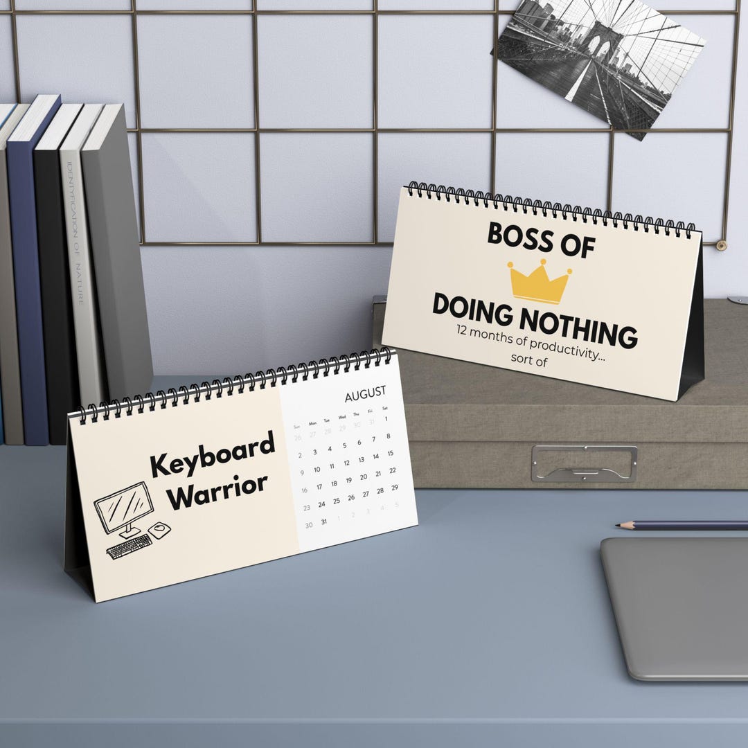 Boss of Doing Nothing Desk Calendar 2026 - Funny Office Gift, Work ...