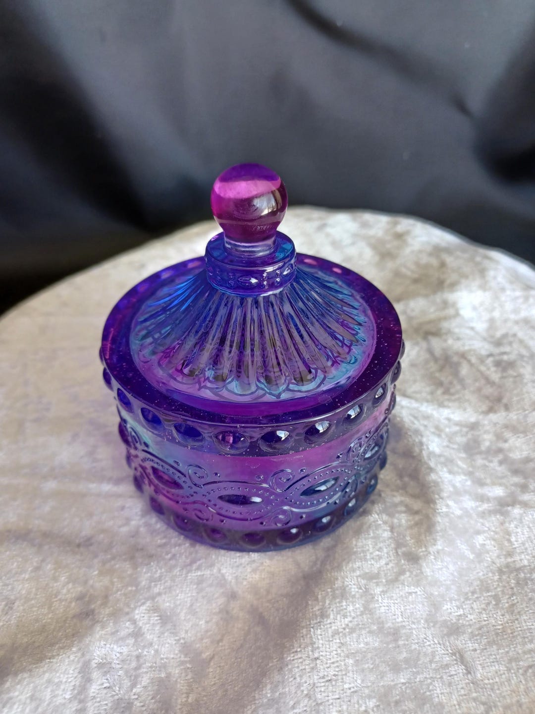 Purple and Blue Swirl Trinket Box - Prayer Changes Things - Etsy