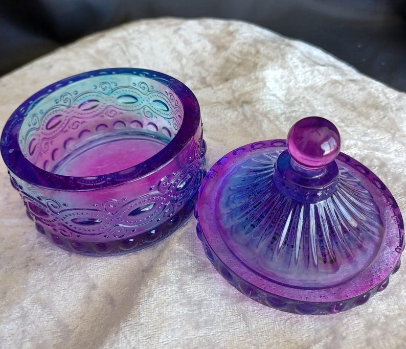 Purple and Blue Swirl Trinket Box - Prayer Changes Things - Etsy