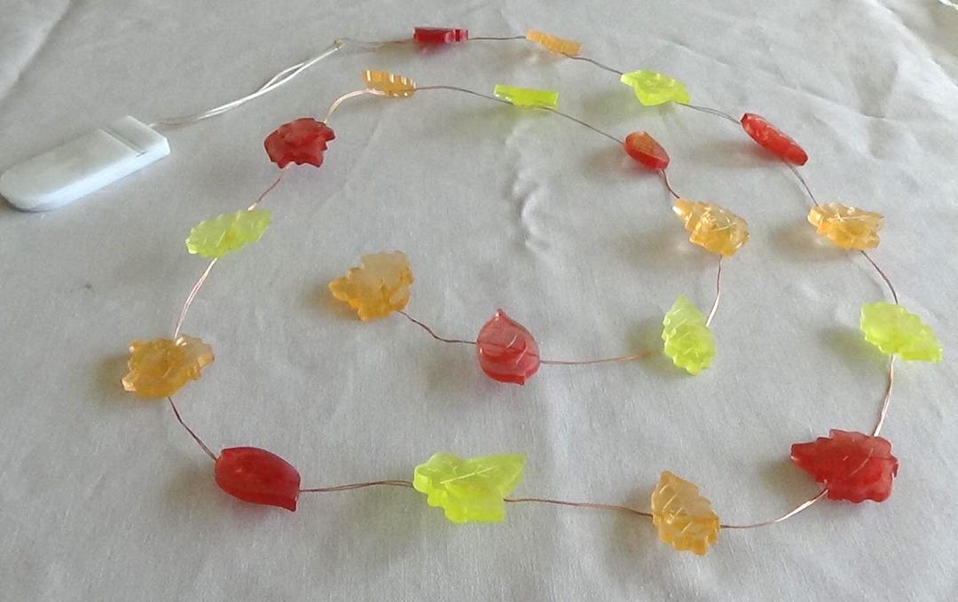 Light Strand - Fall Leaves in Red, Orange and Yellow - 20 Lights - 3 Ft ...