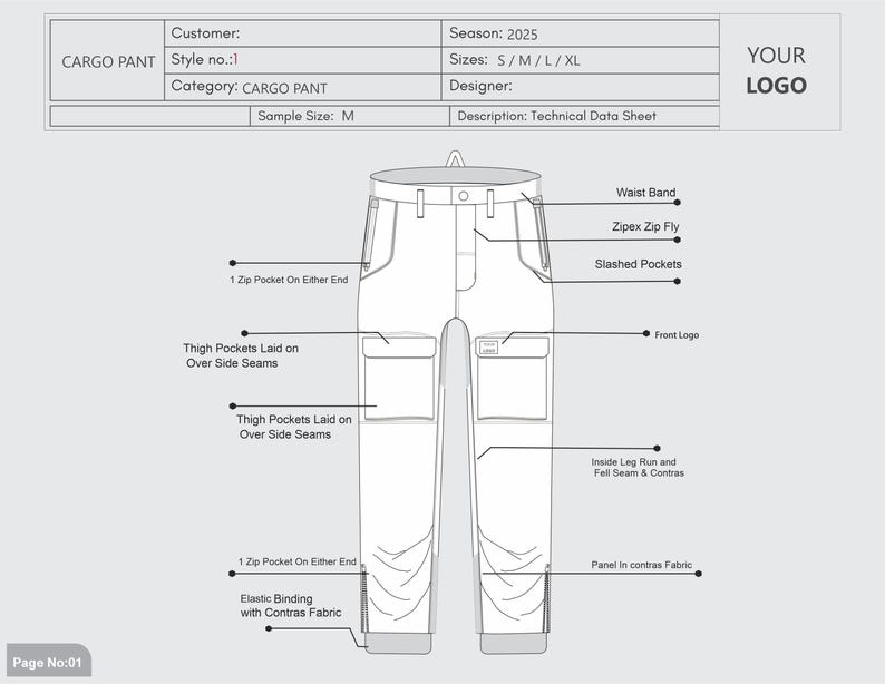 Cargo Pant Tech Pack - Etsy