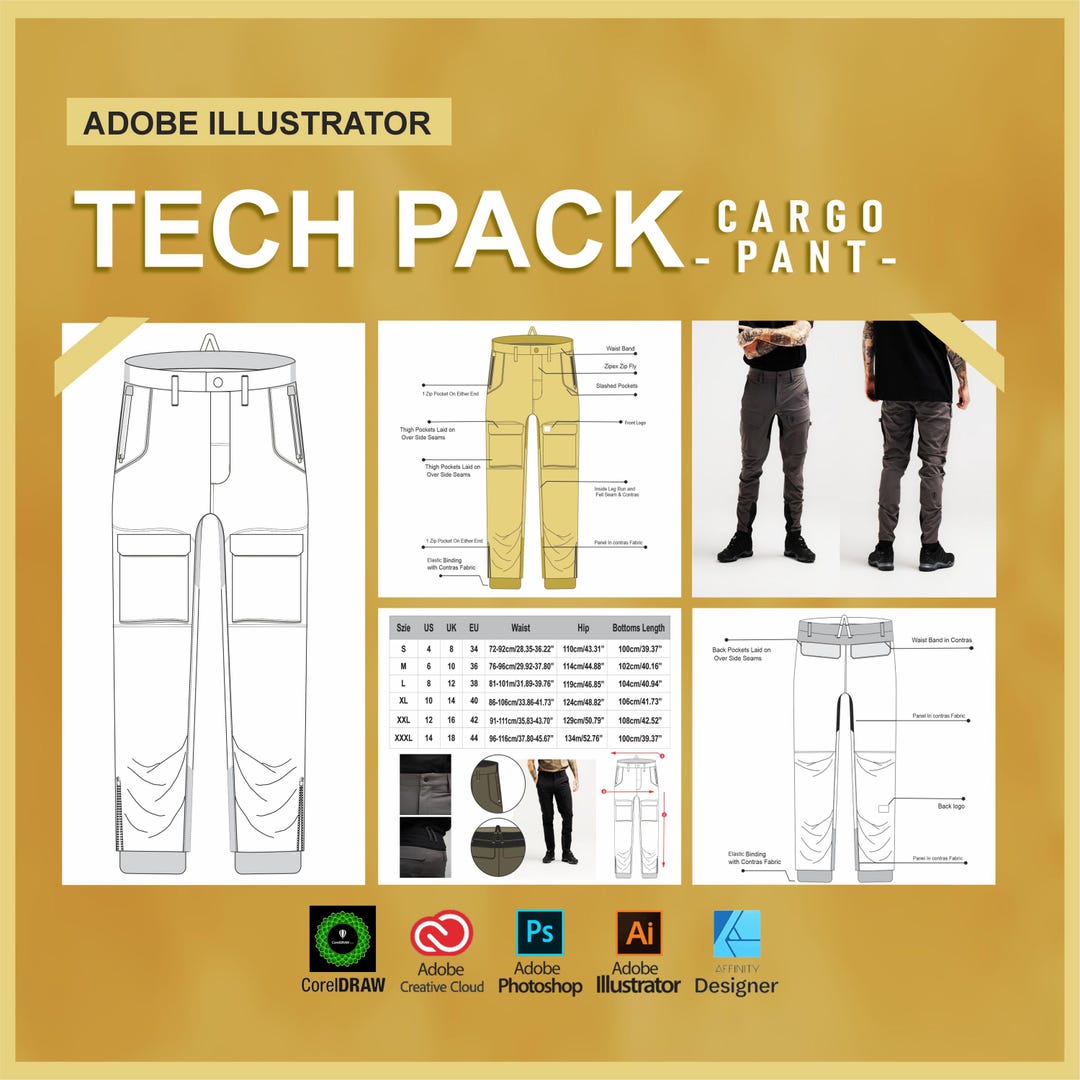 Cargo Pant Tech Pack - Etsy