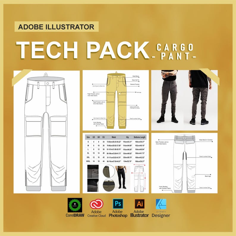 Cargo Pant Tech Pack - Etsy