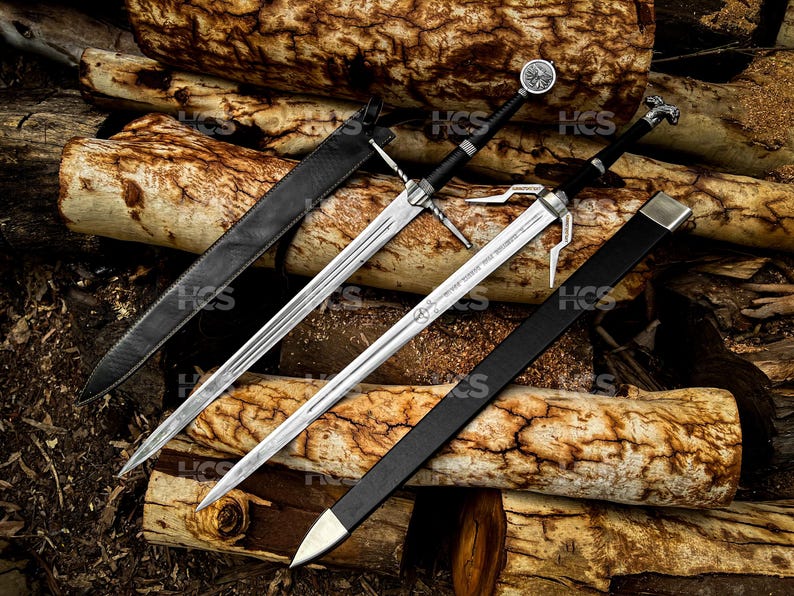 Handmade Witcher 3 Steel & Silver Master Replica Sword: Geralt of Rivia ...