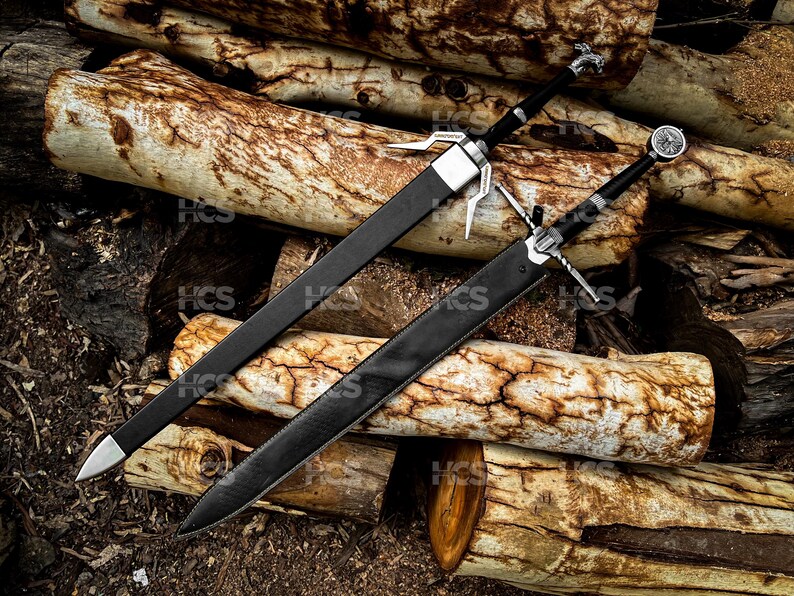 Handmade Witcher 3 Steel & Silver Master Replica Sword: Geralt of Rivia ...