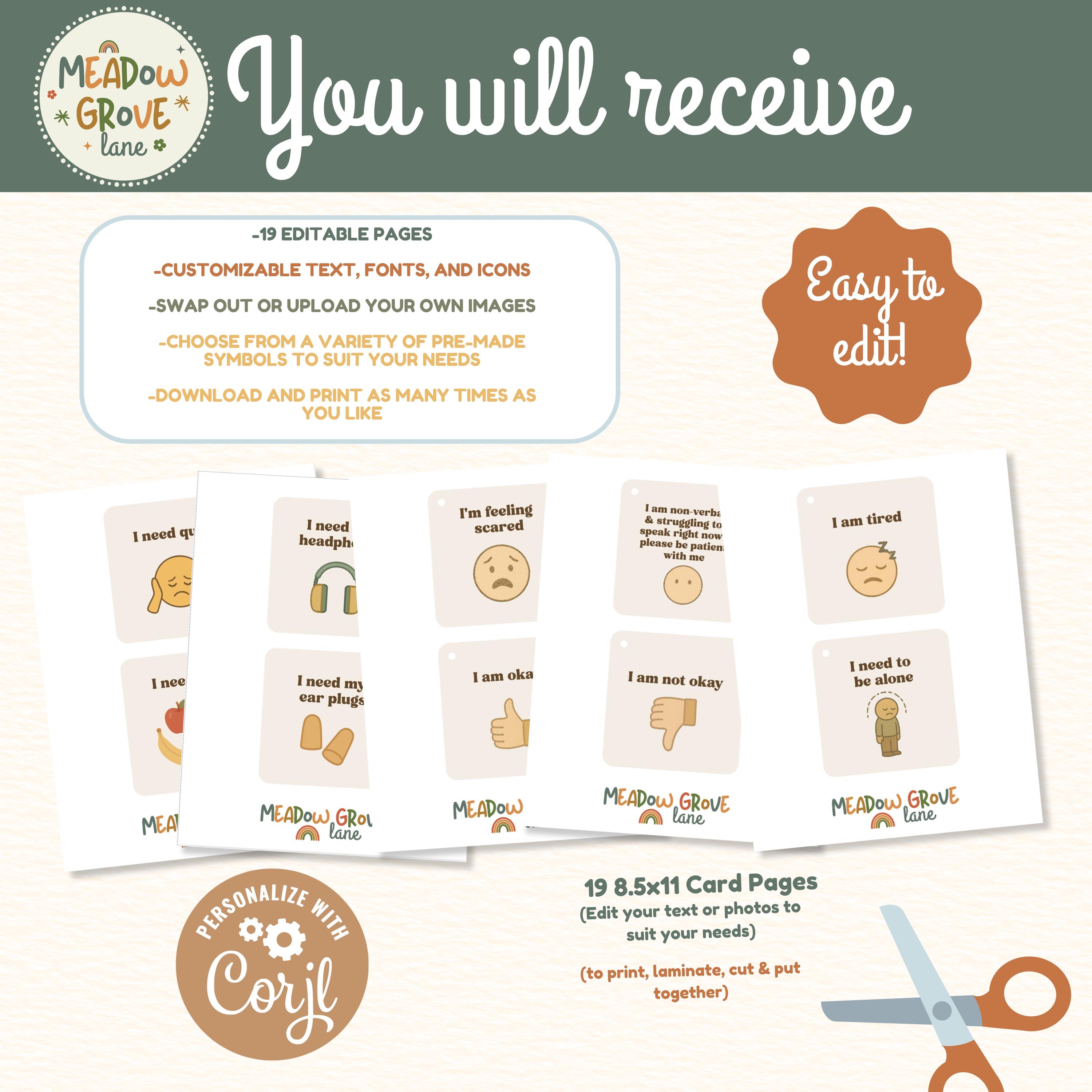 Editable Communication Cards for Nonverbal | Autism Visual Supports ...