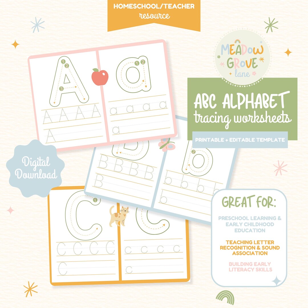 Traceable Abcs With Pictures | Printable Alphabet Worksheets for ...