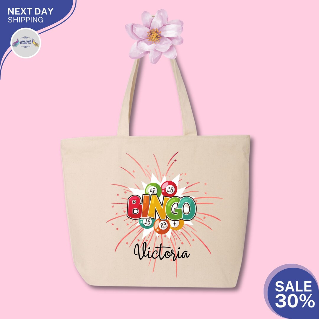 Custom Bingo Tote Bag With Name, Personalized Bingo Lover Gift, Funny ...