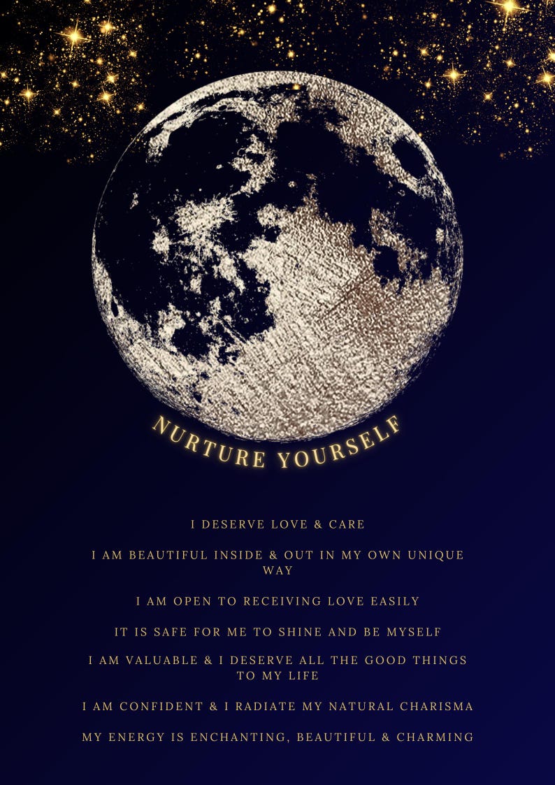 Nurture Yourself Affirmation Poster, Printable Wall Art, Digital ...