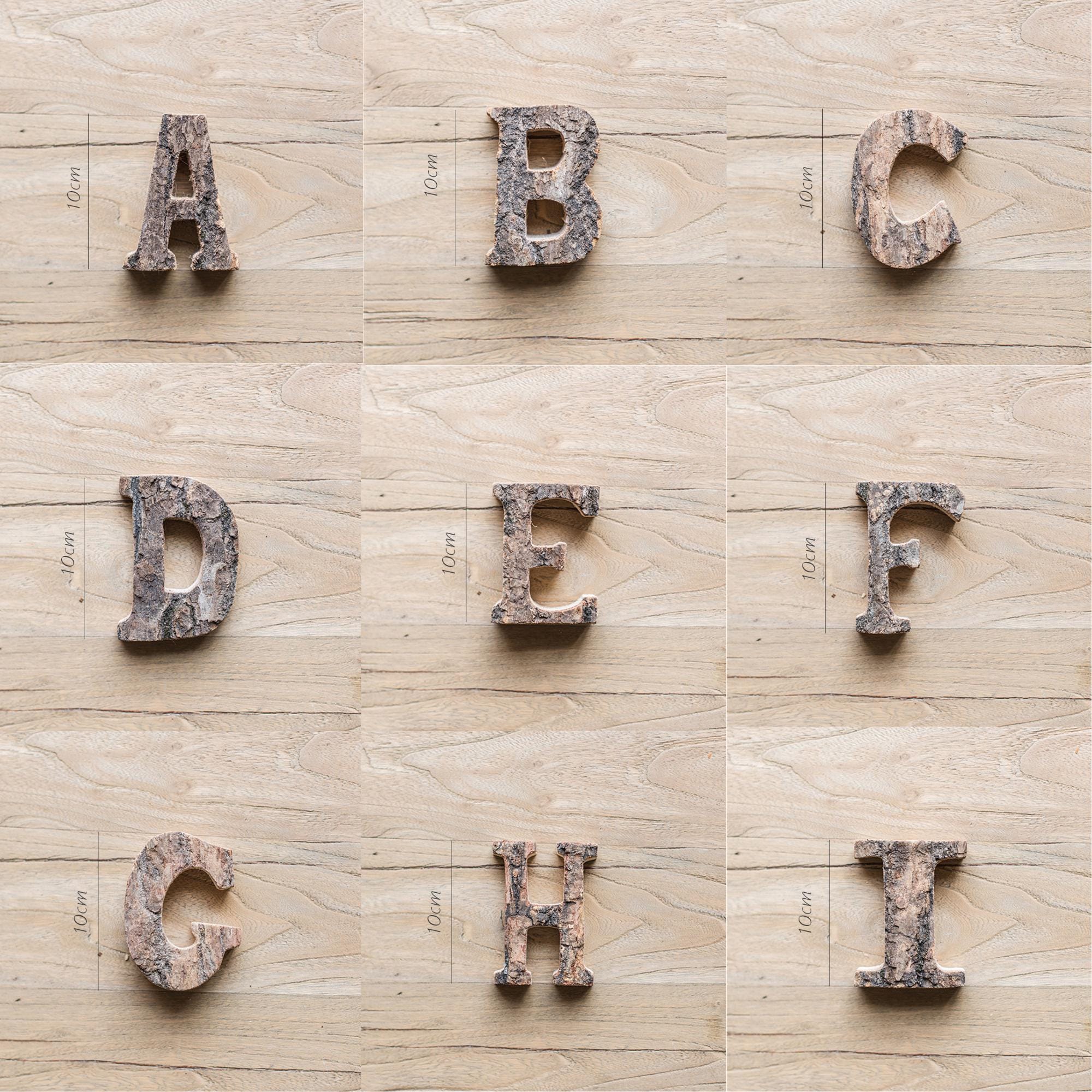 Rustic Wooden Letters A-Z Alphabet and Numbers 1-9 Wood Wall Hanging ...