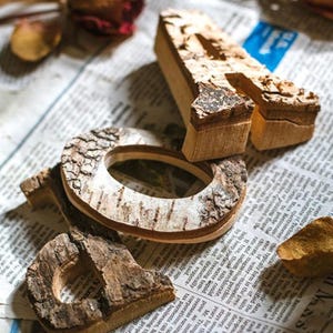 Rustic Wooden Letters A-Z Alphabet and Numbers 1-9 Wood Wall Hanging ...
