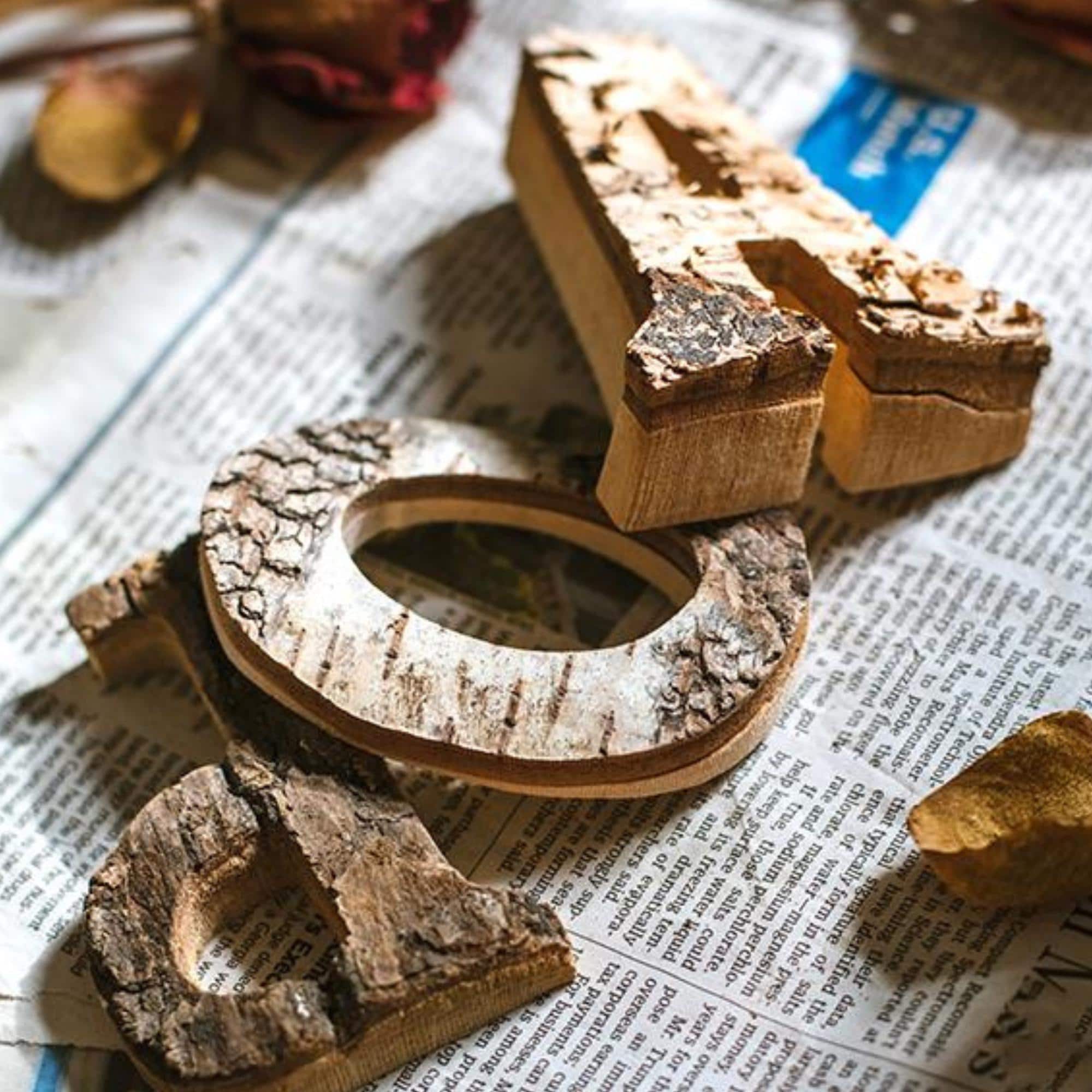 Rustic Wooden Letters A-Z Alphabet and Numbers 1-9 Wood Wall Hanging ...