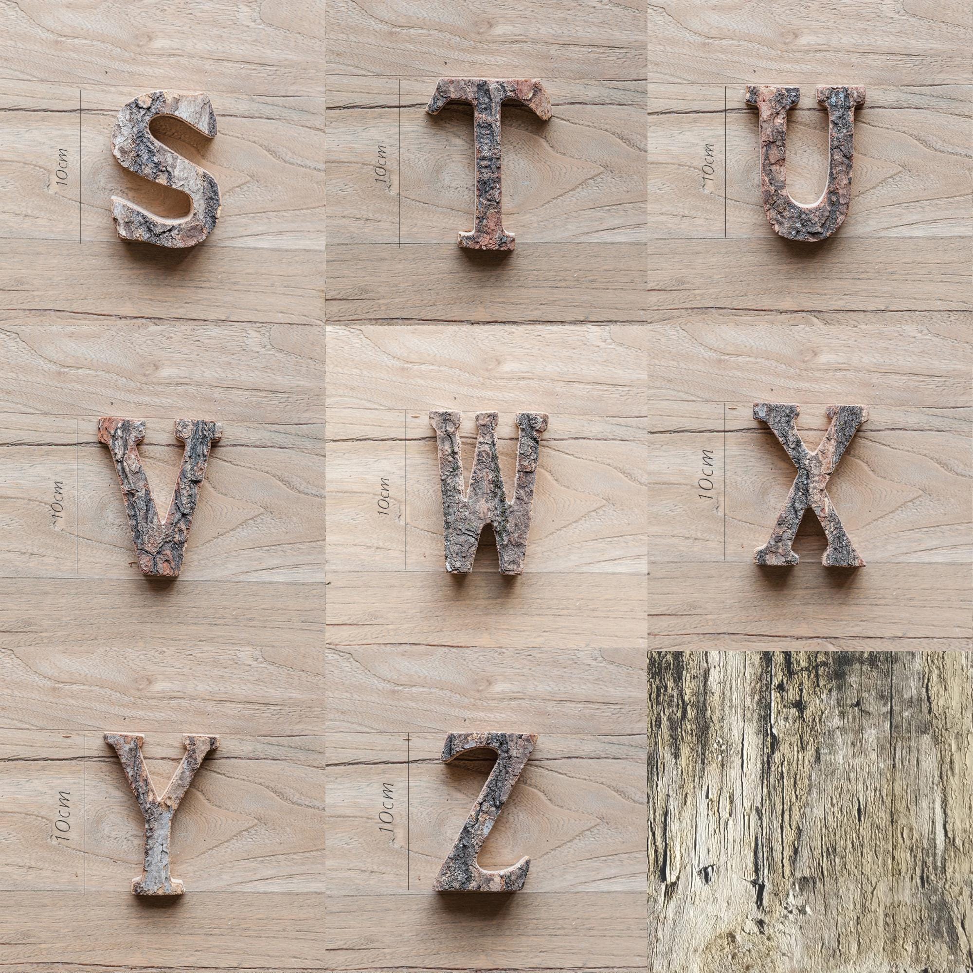 Rustic Wooden Letters A-Z Alphabet and Numbers 1-9 Wood Wall Hanging ...