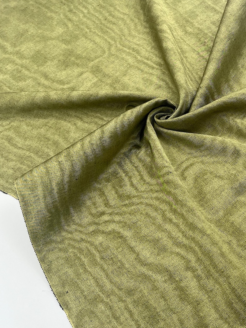 Green Silk Moire Fabric, Watermark Pattern, Home Textile (19.7" Wide ...