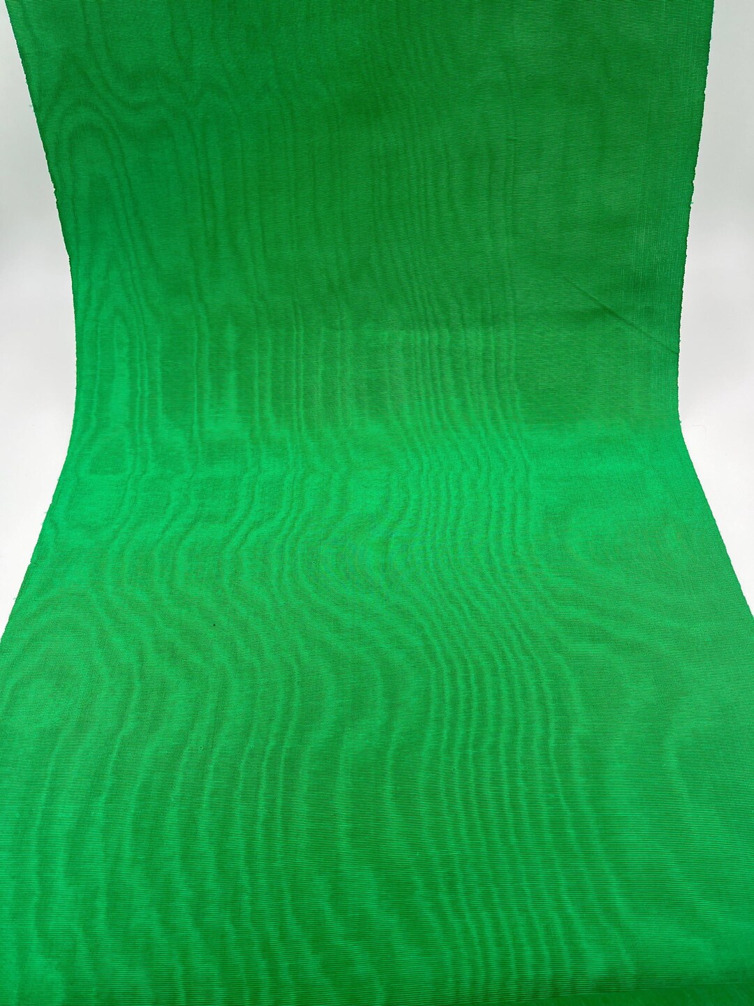 Forest Green Silk Moire Fabric, Luxury Home Textile Fabrics, Interior ...