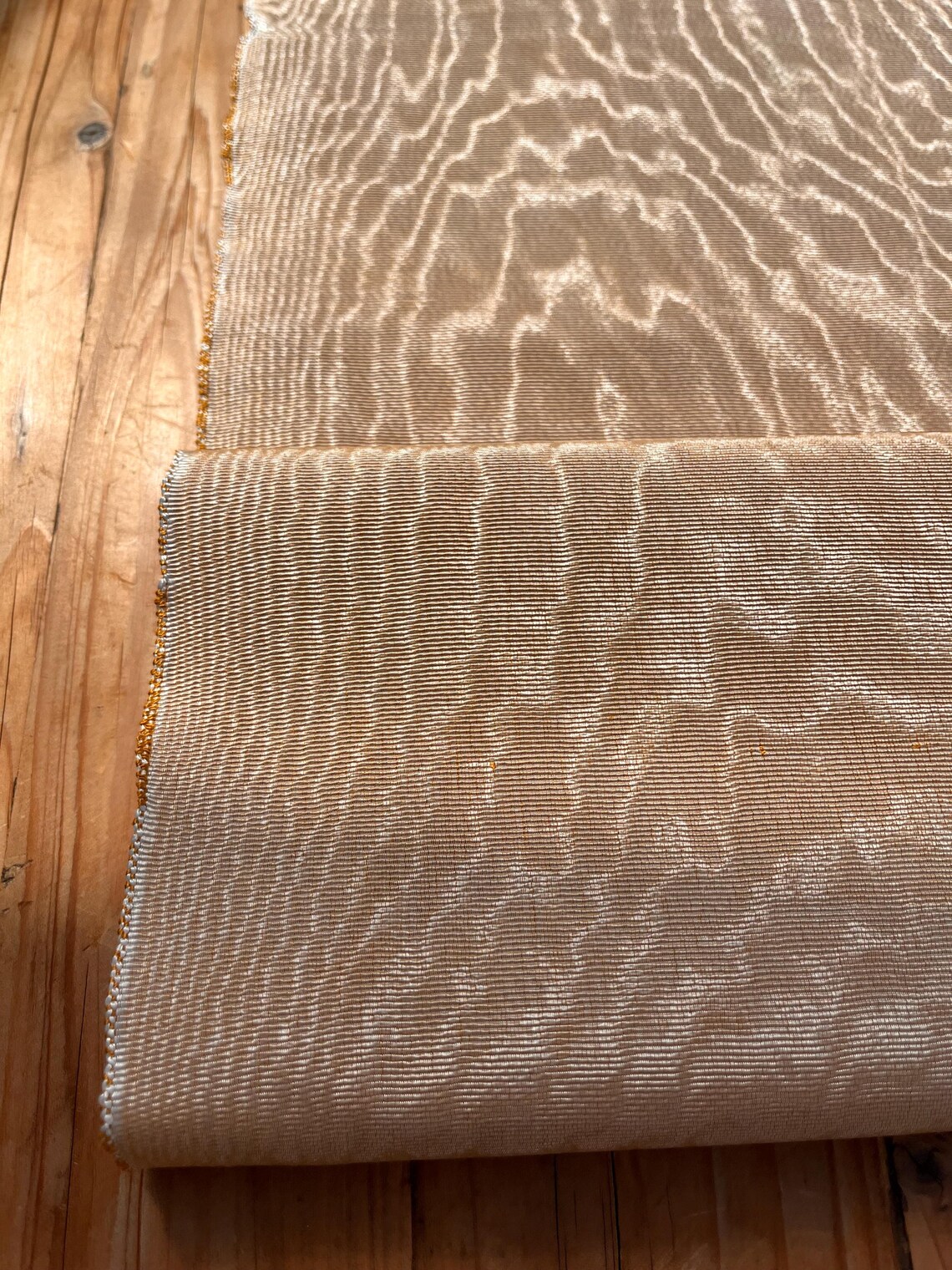 Beige Silk Moire Fabric, Luxury Home Textile Fabrics, Interior Fabric ...