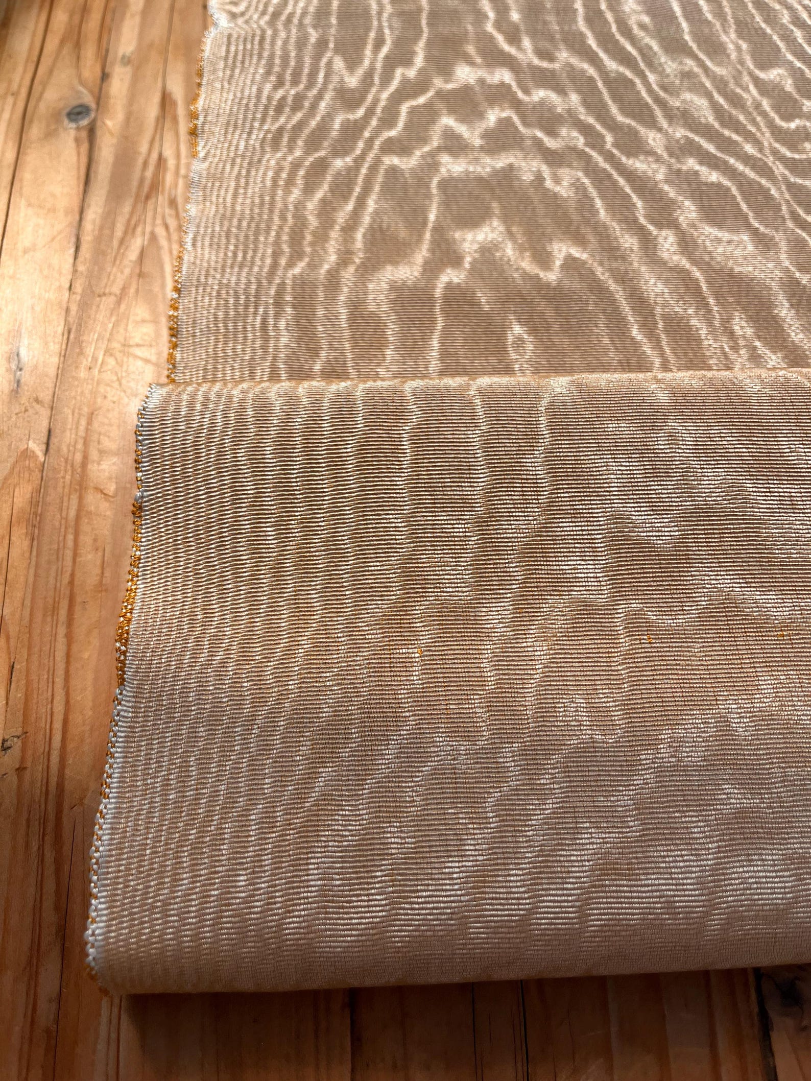 Beige Silk Moire Fabric, Watermark Pattern, Home Textile - Etsy
