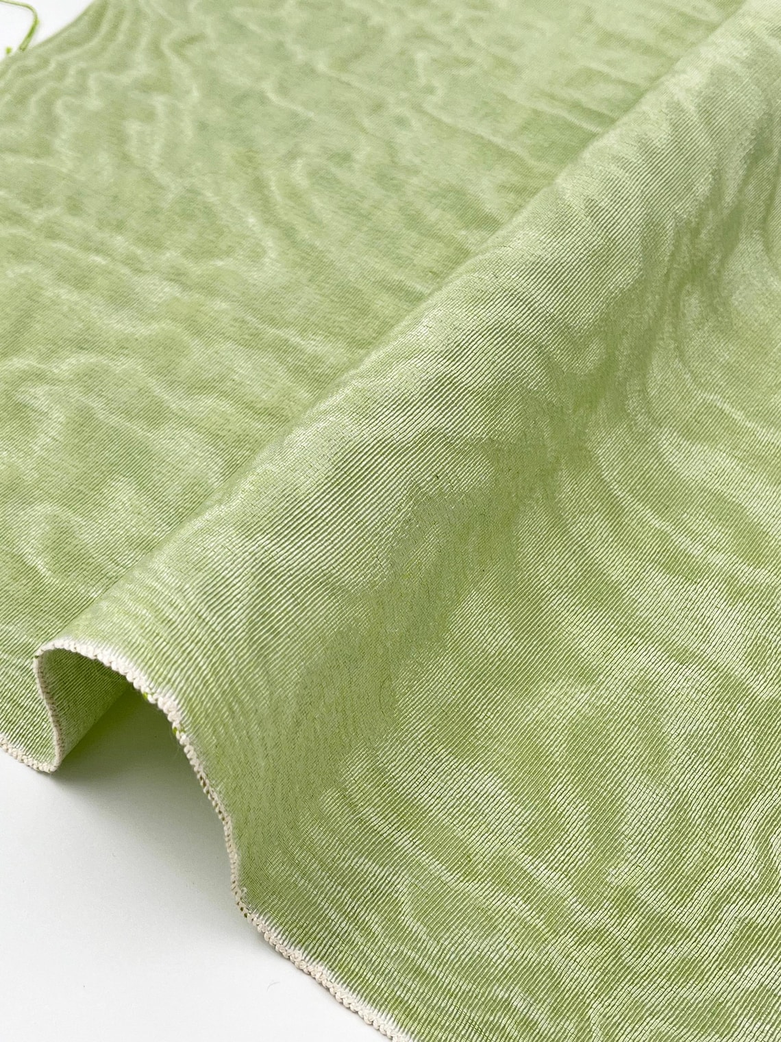 Green Silk Moiré Fabric, Watermark Pattern, Turkish Cotton Blend - Etsy