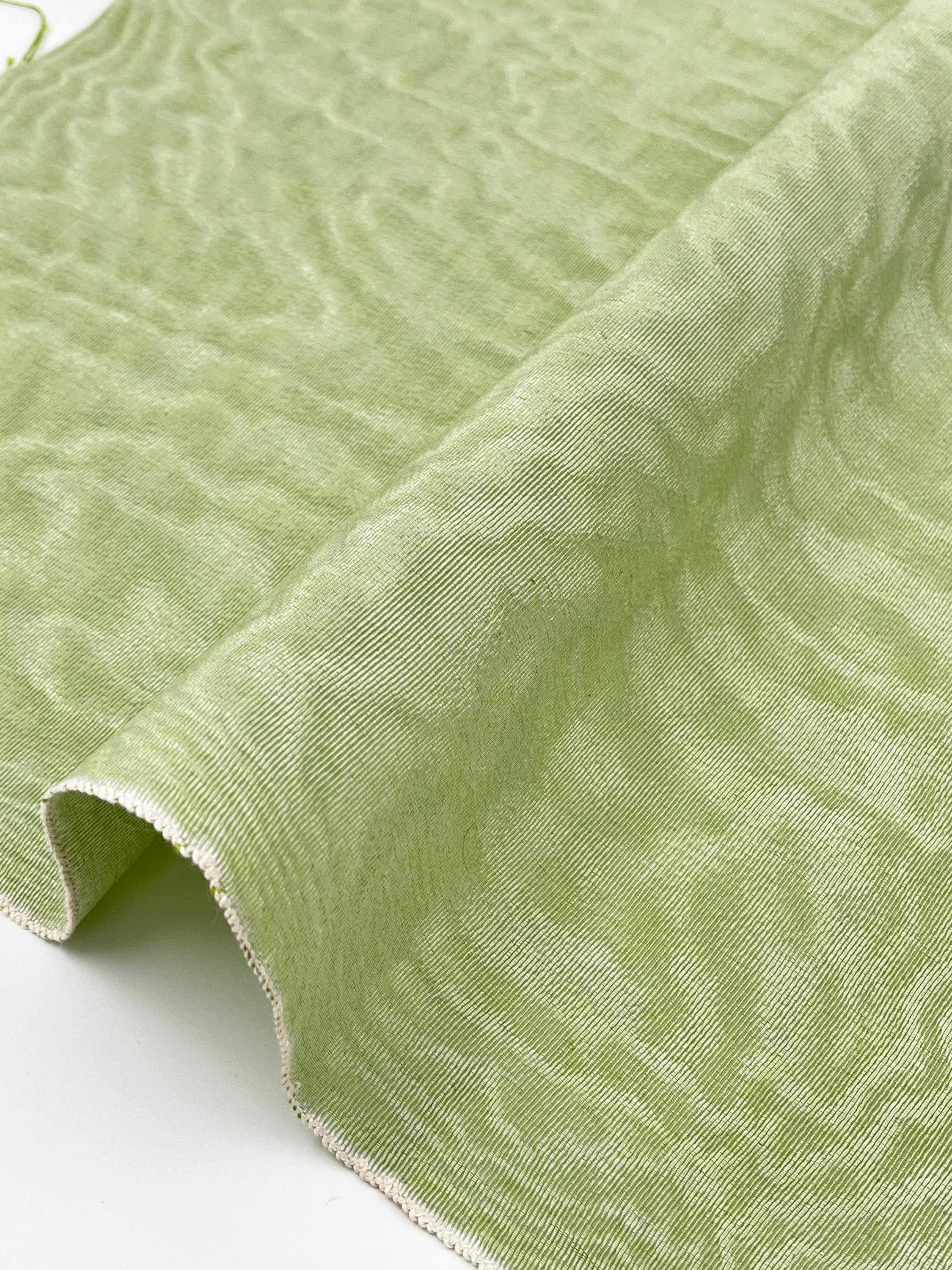 Green Silk Moiré Fabric, Watermark Pattern, Turkish Cotton Blend - Etsy