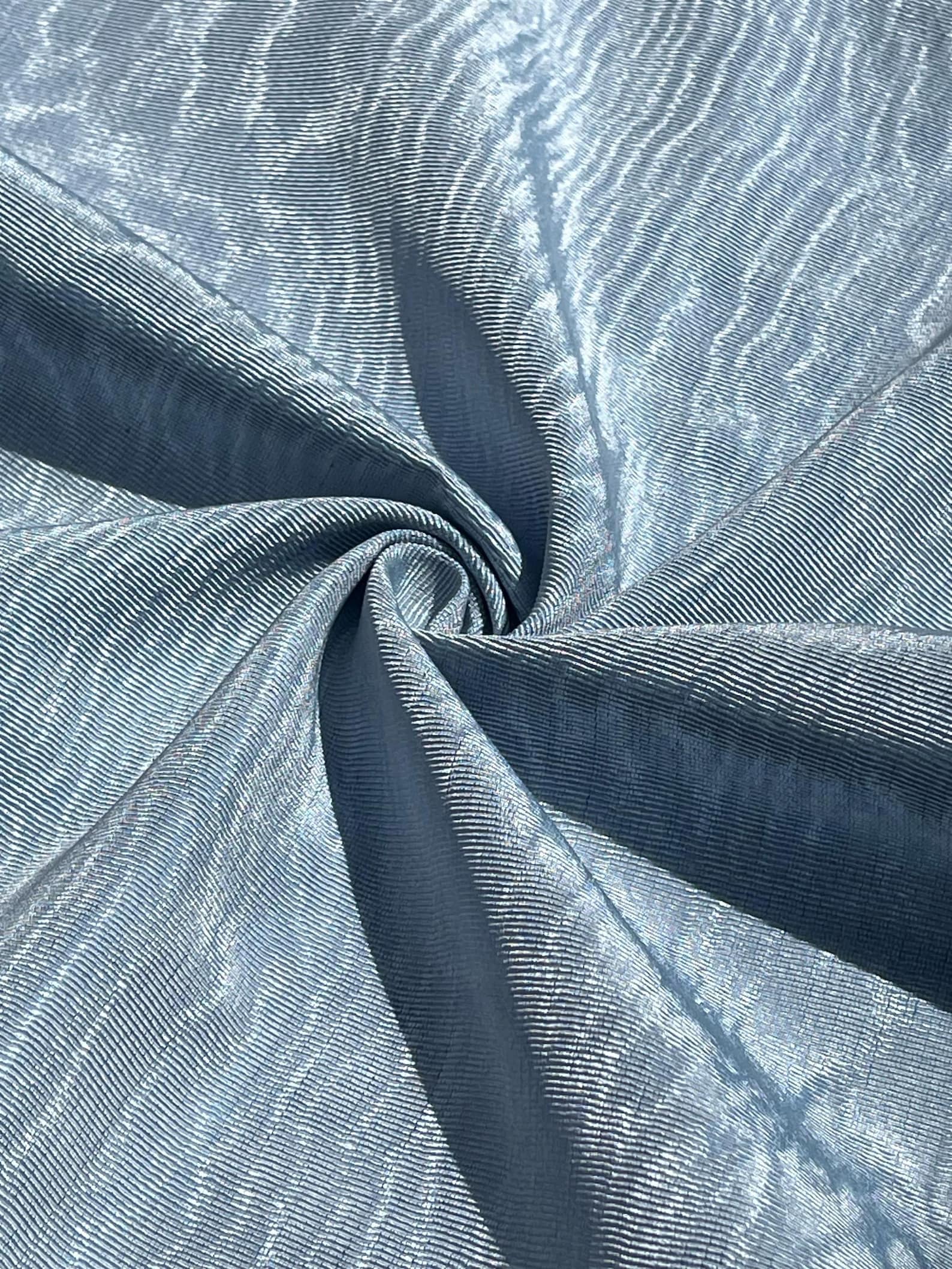 Light Blue Silk Moiré Fabric, Watermark Pattern, Turkish Cotton Blend ...