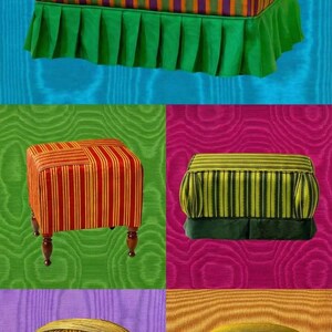 Green Silk Moire Fabric, Watermark Pattern, Home Textile (19.7" Wide ...
