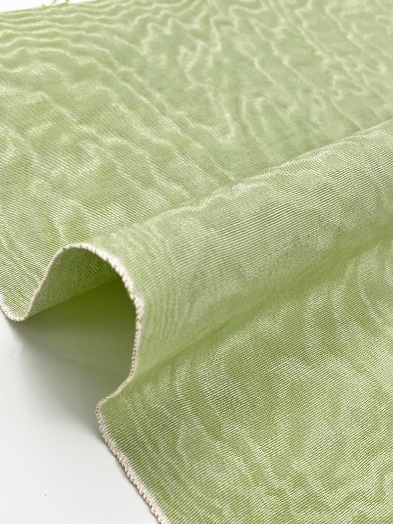 Green Silk Moiré Fabric, Watermark Pattern, Turkish Cotton Blend - Etsy