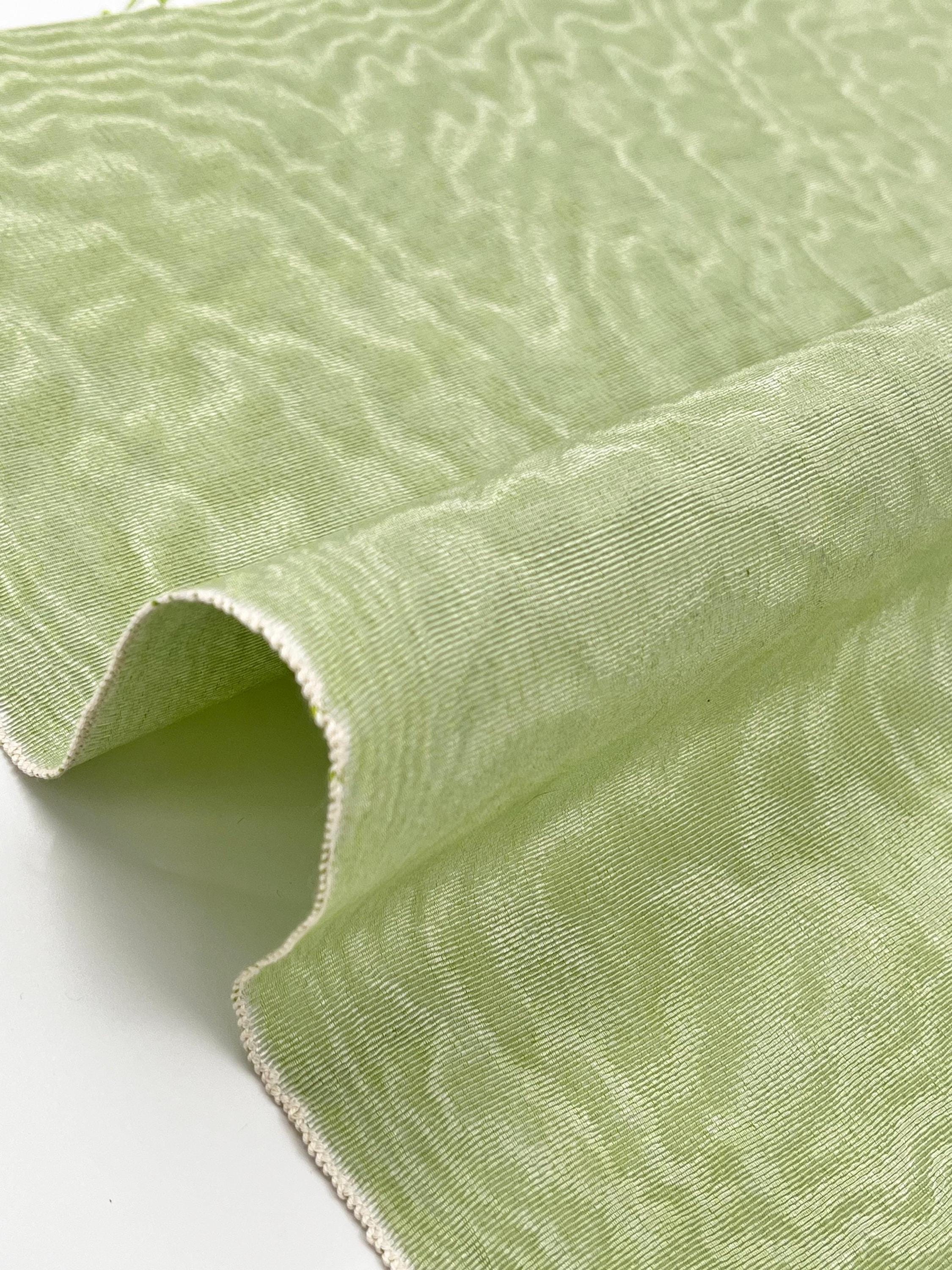 Green Silk Moiré Fabric, Watermark Pattern, Turkish Cotton Blend - Etsy