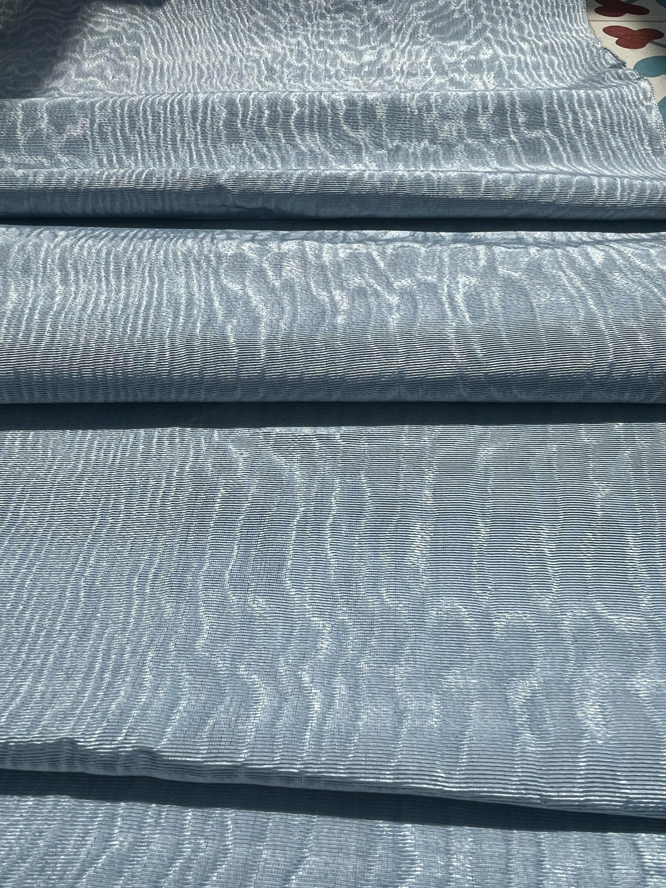 Blue Silk Moire Fabric, Luxury Home Textile Fabrics, Interior Fabric ...