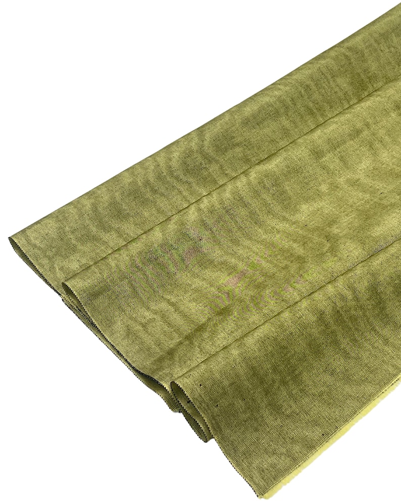 Green Silk Moire Fabric, Watermark Pattern, Home Textile (19.7" Wide ...