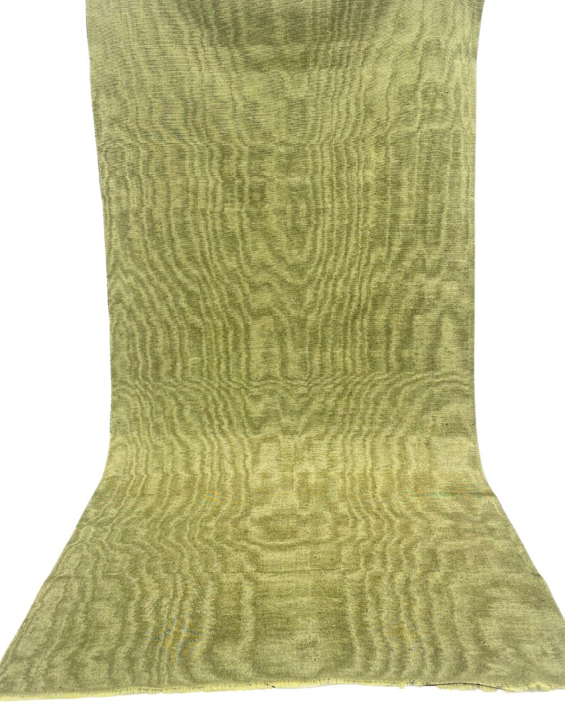 Green Silk Moire Fabric, Watermark Pattern, Home Textile (19.7" Wide ...