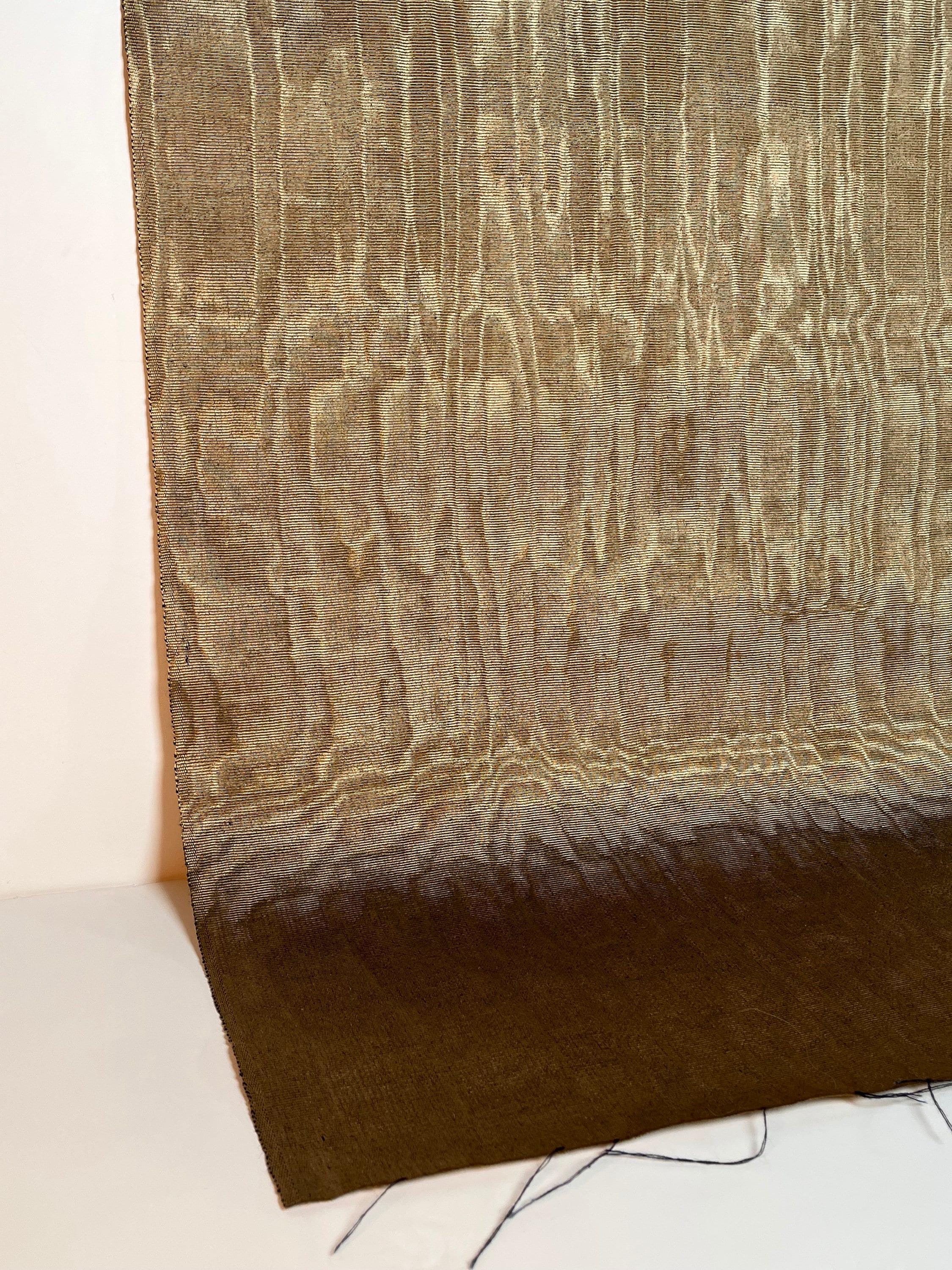 Light Brown Silk Moiré Fabric, Watermark Pattern, 50% Organic Cotton - Etsy