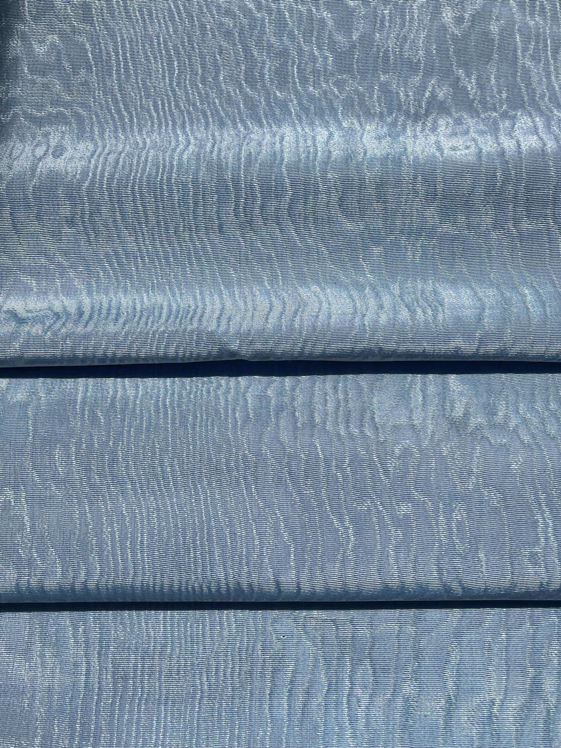 Blue Silk Moire Fabric, Luxury Home Textile Fabrics, Interior Fabric ...