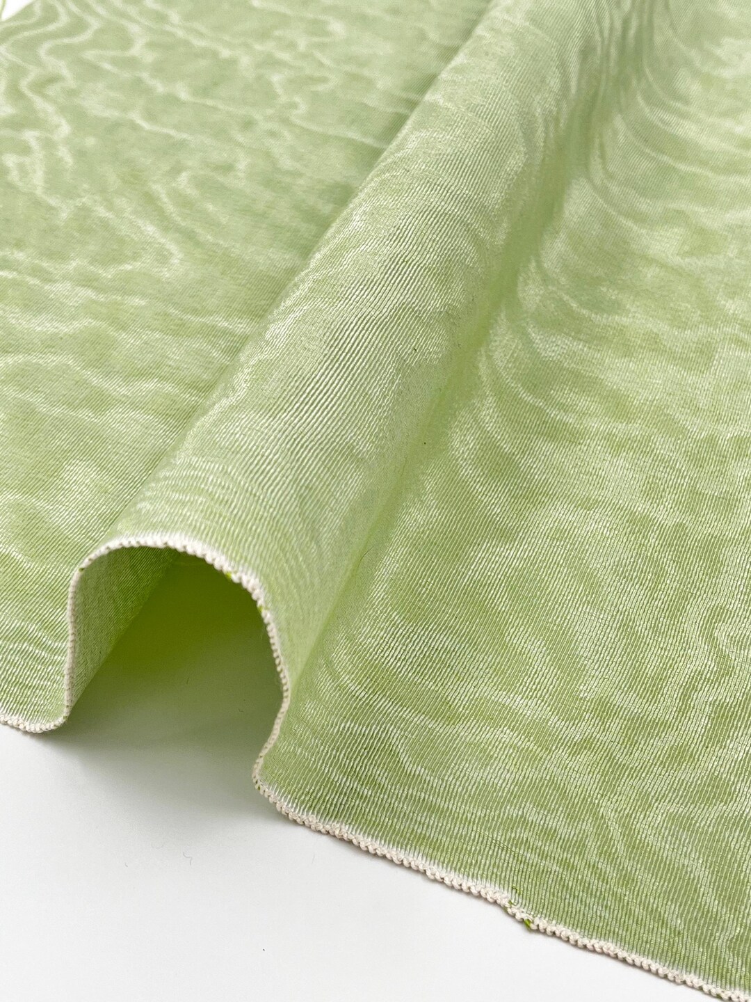 Green Silk Moire Fabric, Luxury Home Textile Fabrics, Interior Fabric ...