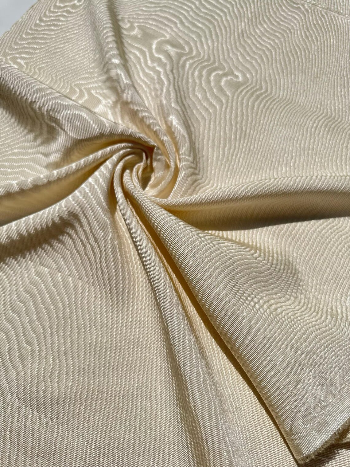 White Silk Moire Fabric, Luxury Home Textile Fabrics, Interior Fabric ...