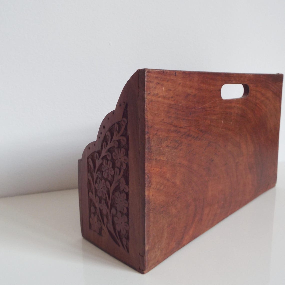 Vintage Carved Wooden Office File Storage, Letter Holder, Post Mail ...