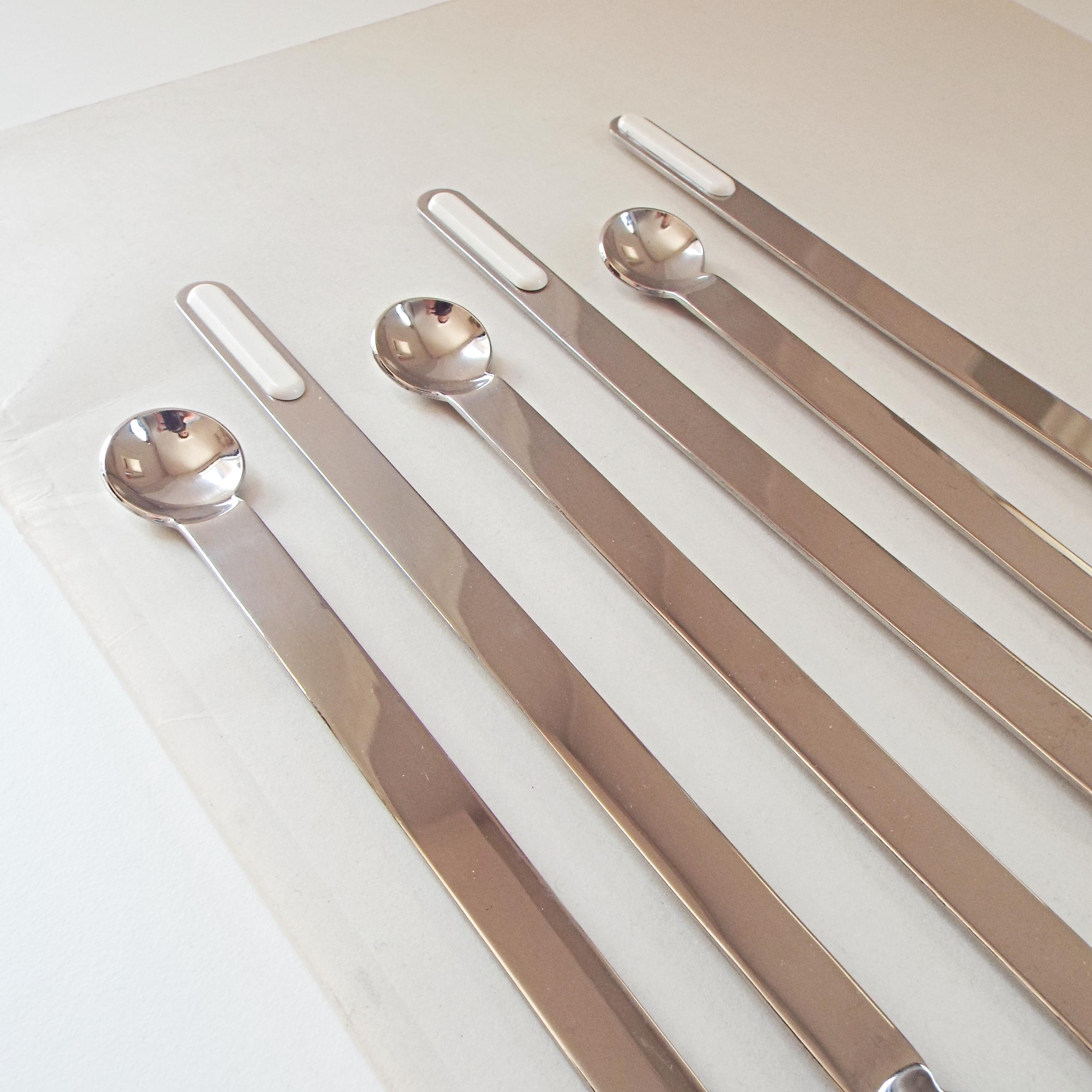 Rare '80s Set Ice Cream Spoons, 6 Pc Space Age Long Spoons, Vintage ...