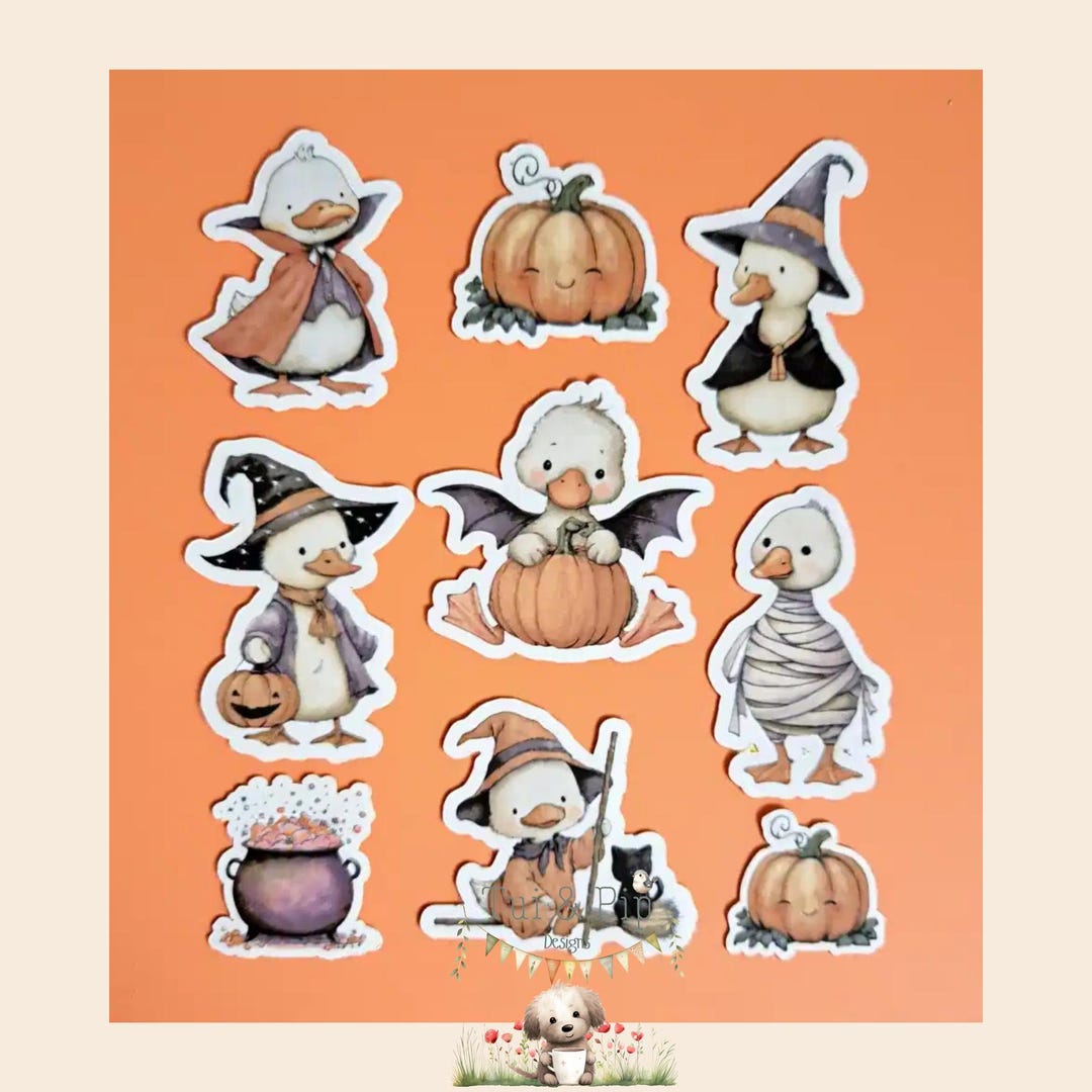 Silly Goose Spooky Halloween Stickers – Pastel Glossy Finish Bundle - Etsy