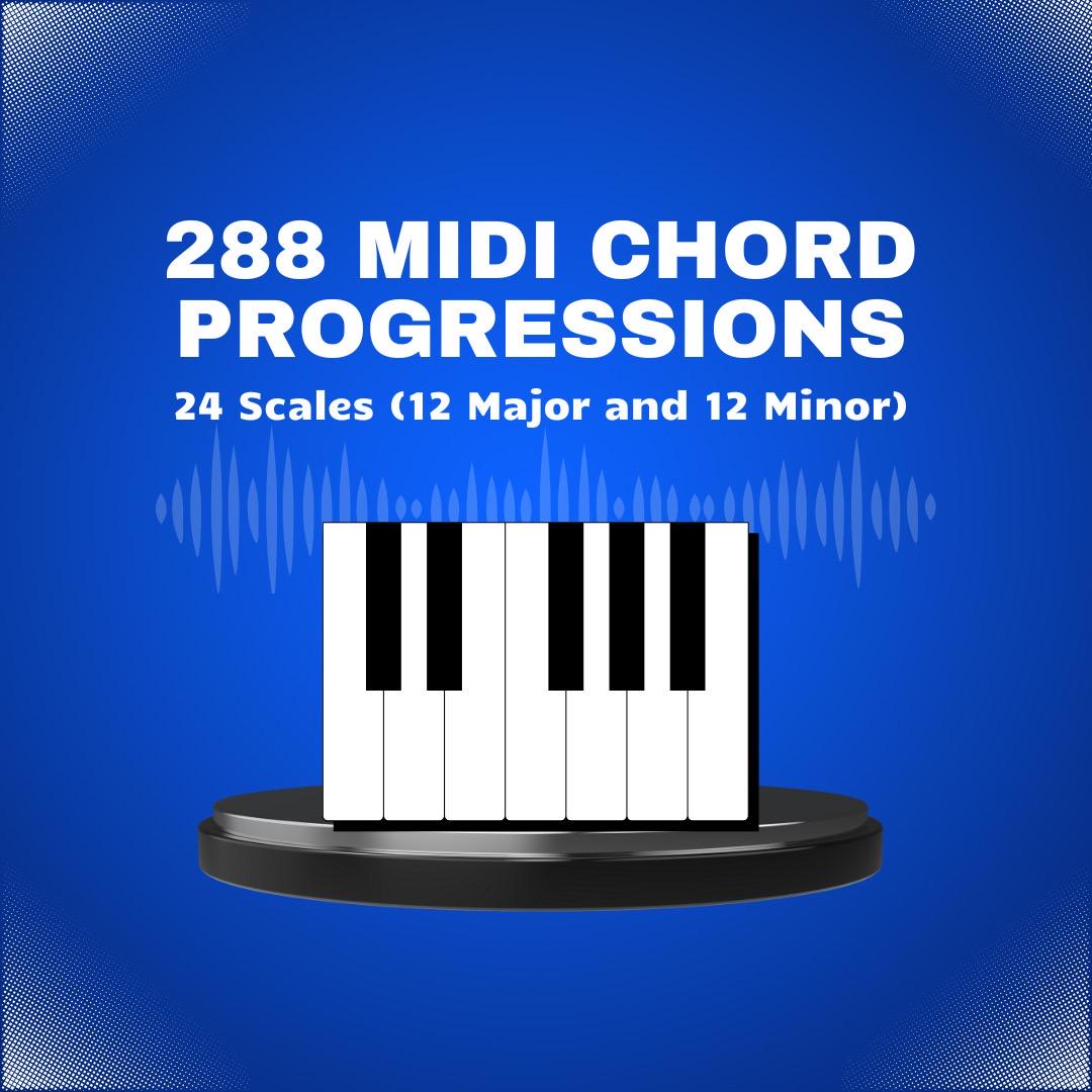 288 Midi Chord Progression for Piano Roll, 24 Scales. for Music ...