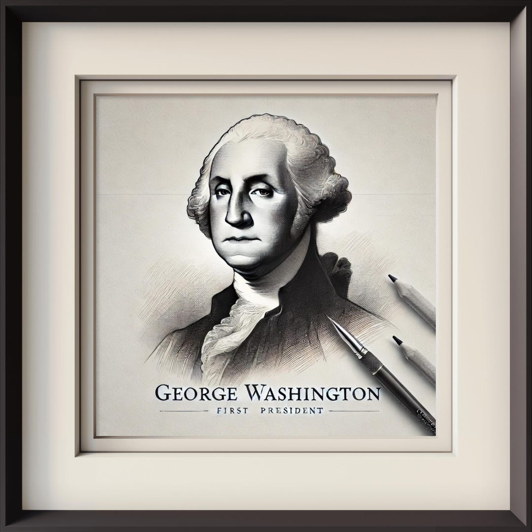 George Washington - Professional Digital Pencil Sketch - Etsy
