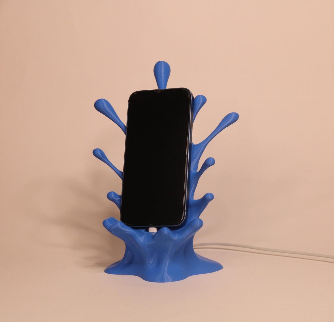 3D Printed Splash Phone Stand | Modern Desk Decor - Etsy