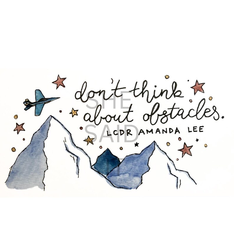 Amanda Lee Blue Angels "don't Think About Obstacles" Sticker - Etsy