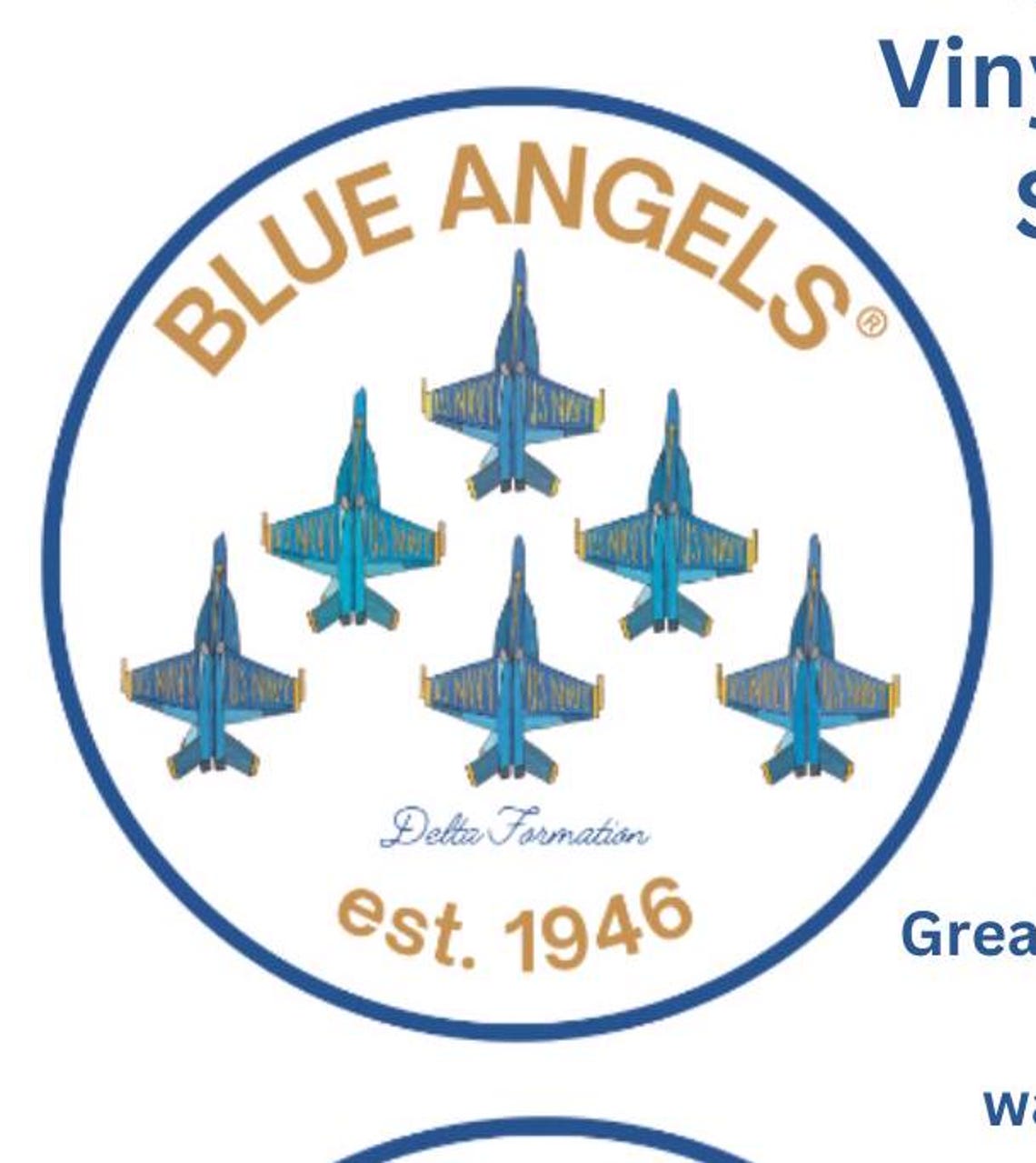 Blue Angels Sticker Sheet: US Navy Waterproof Vinyl Stickers - Etsy