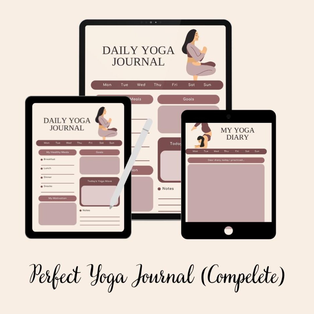 5-page Yoga Journal Printable, Yoga Planner PDF, Mindfulness Tracker ...