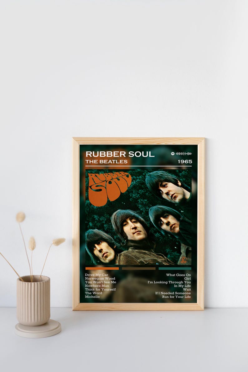 The Beatles Poster Print | Rubber Soul Album Poster | Music Poster ...