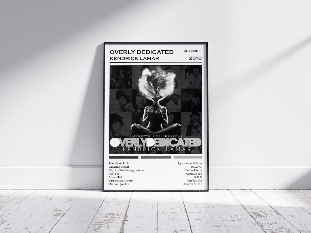 Kendrick Lamar Poster Print | Overly Dedicated Album Poster | Music ...